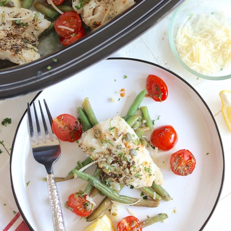 Crockpot Cod Recipe with Green Beans and Tomatoes - Easy! | Slow Cooked ...
