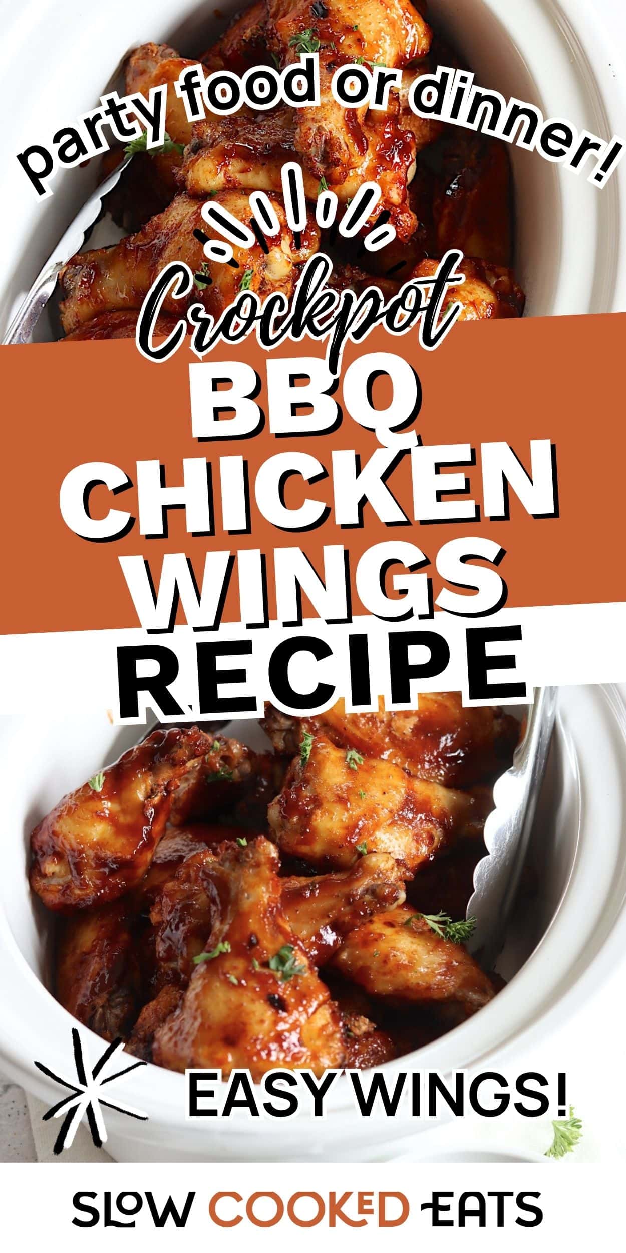 BBQ Chicken Wings Crockpot Recipe • Slow Cooked Eats