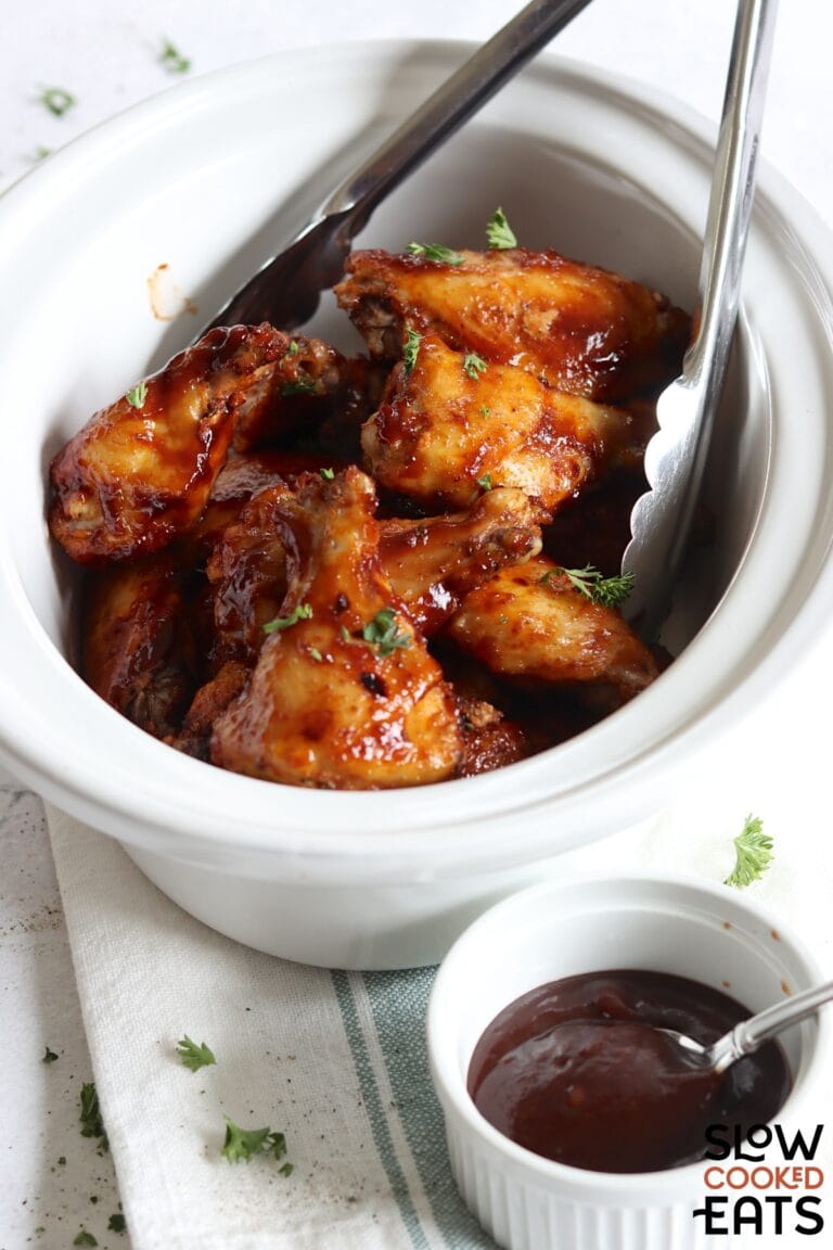 BBQ Chicken Wings Crockpot Recipe • Slow Cooked Eats